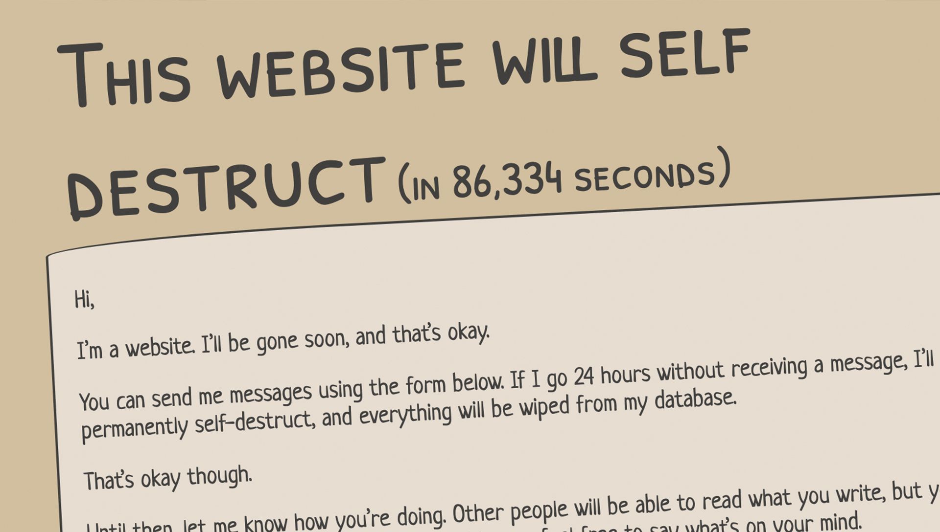 This self-destructing website needs your help | Creative Bloq