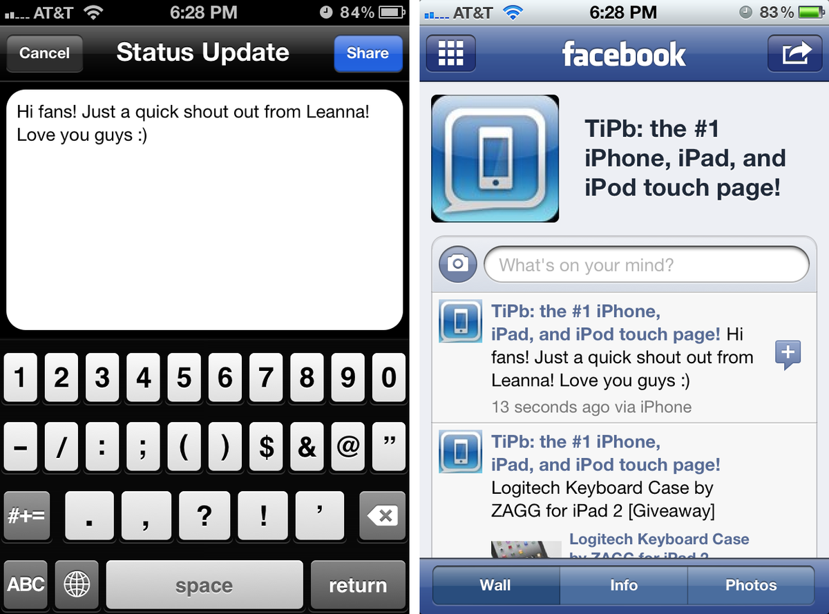 Daily tip: How to post from a Facebook Page with Facebook for iPhone ...