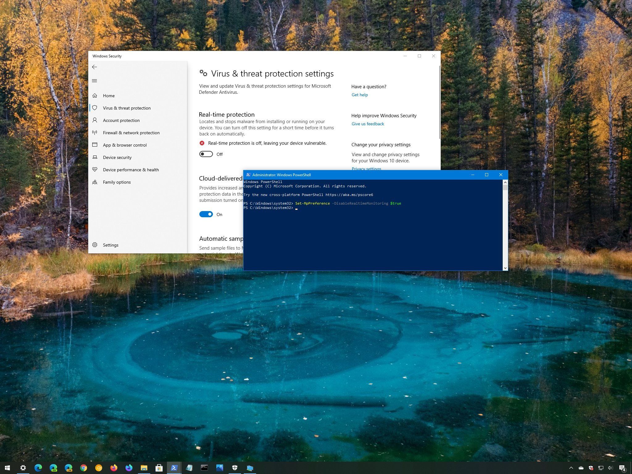 How to disable real-time protection on Microsoft Defender Antivirus ...
