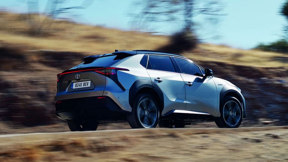 Toyota bZ4X is an electric car with a water-cooled battery and solar ...