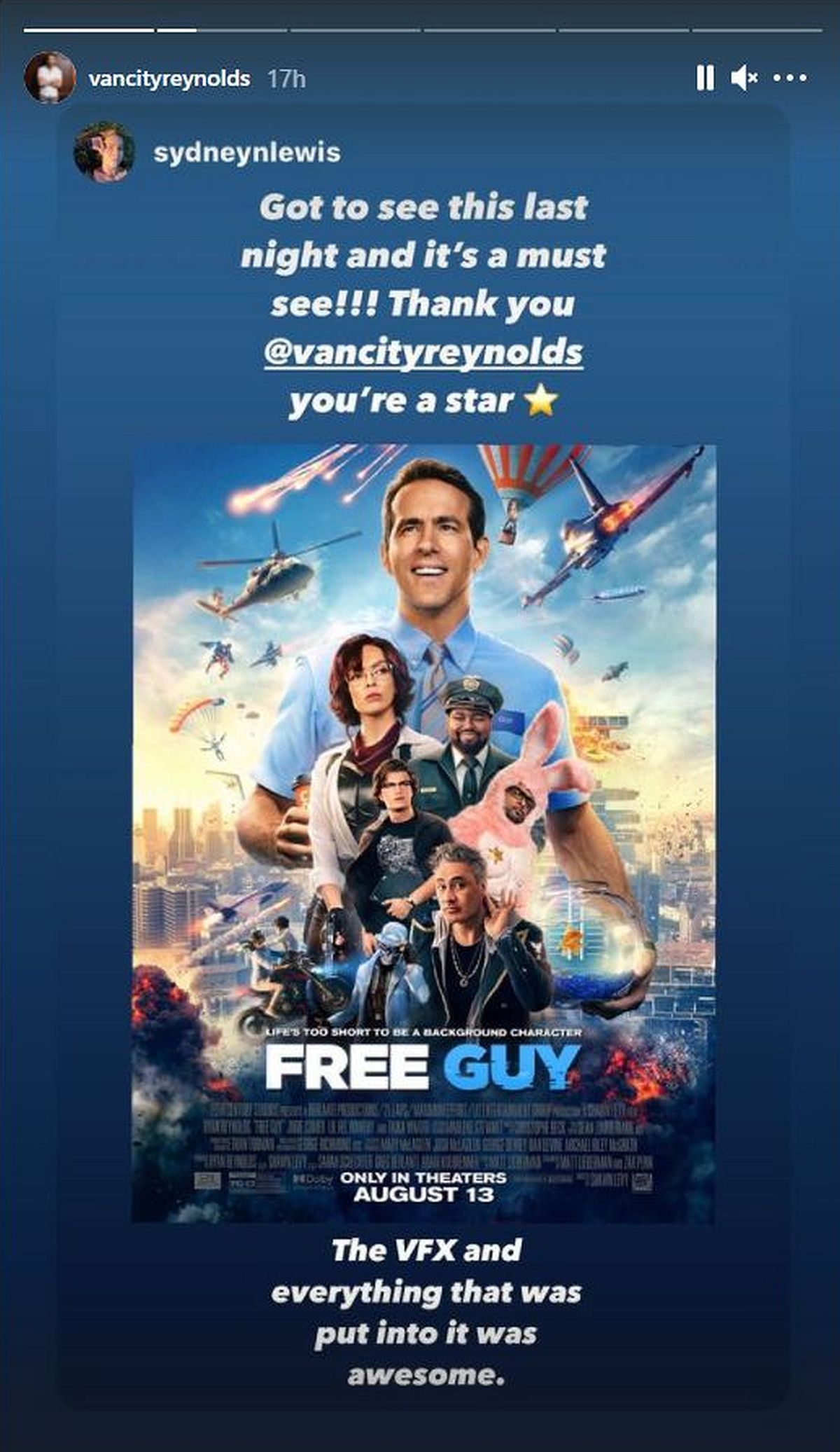 Free Guy Has Screened And Ryan Reynolds Is Sharing Some Fan Reactions ...