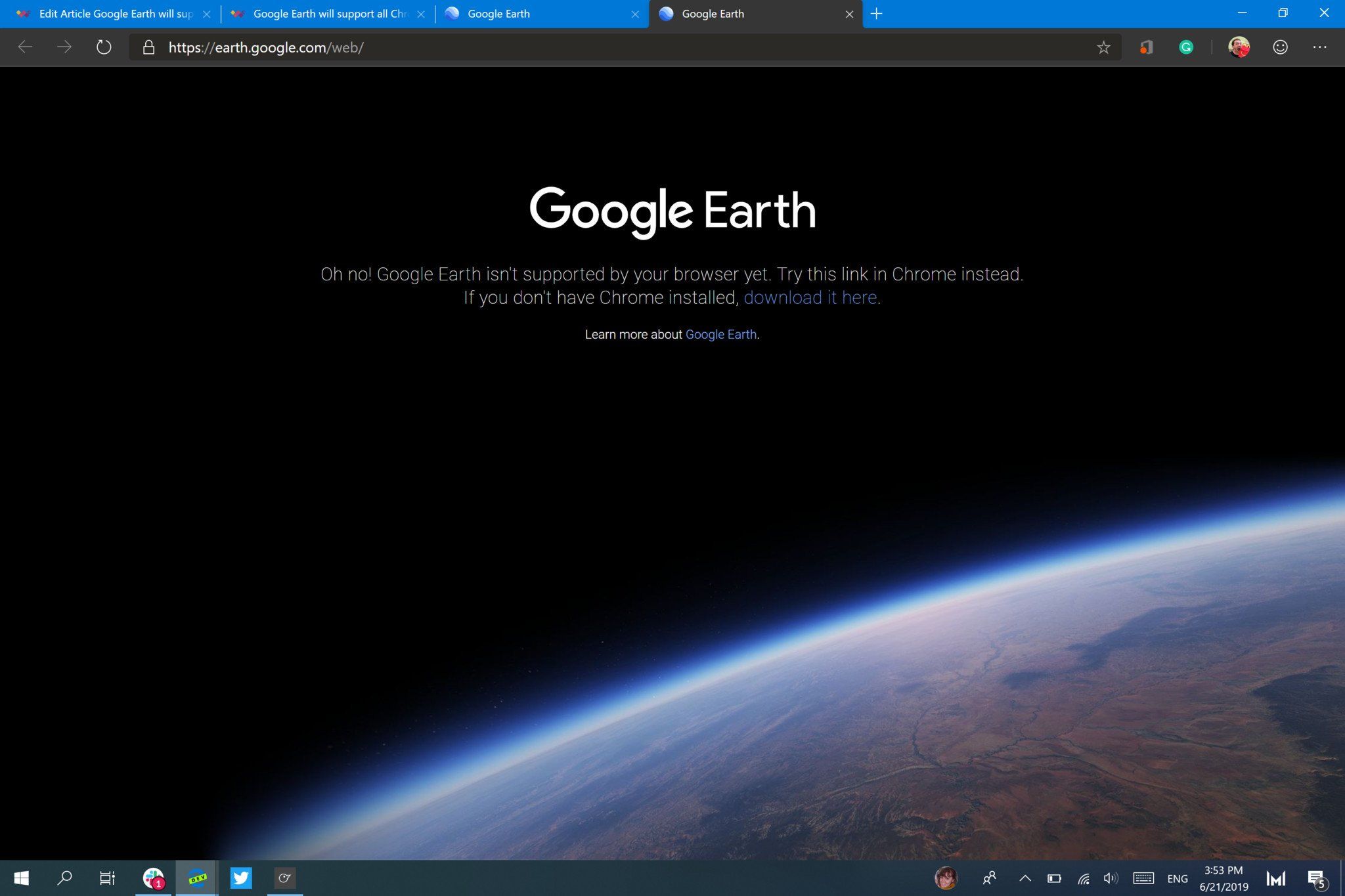 Google Earth will support all Chromium browsers, including Microsoft ...