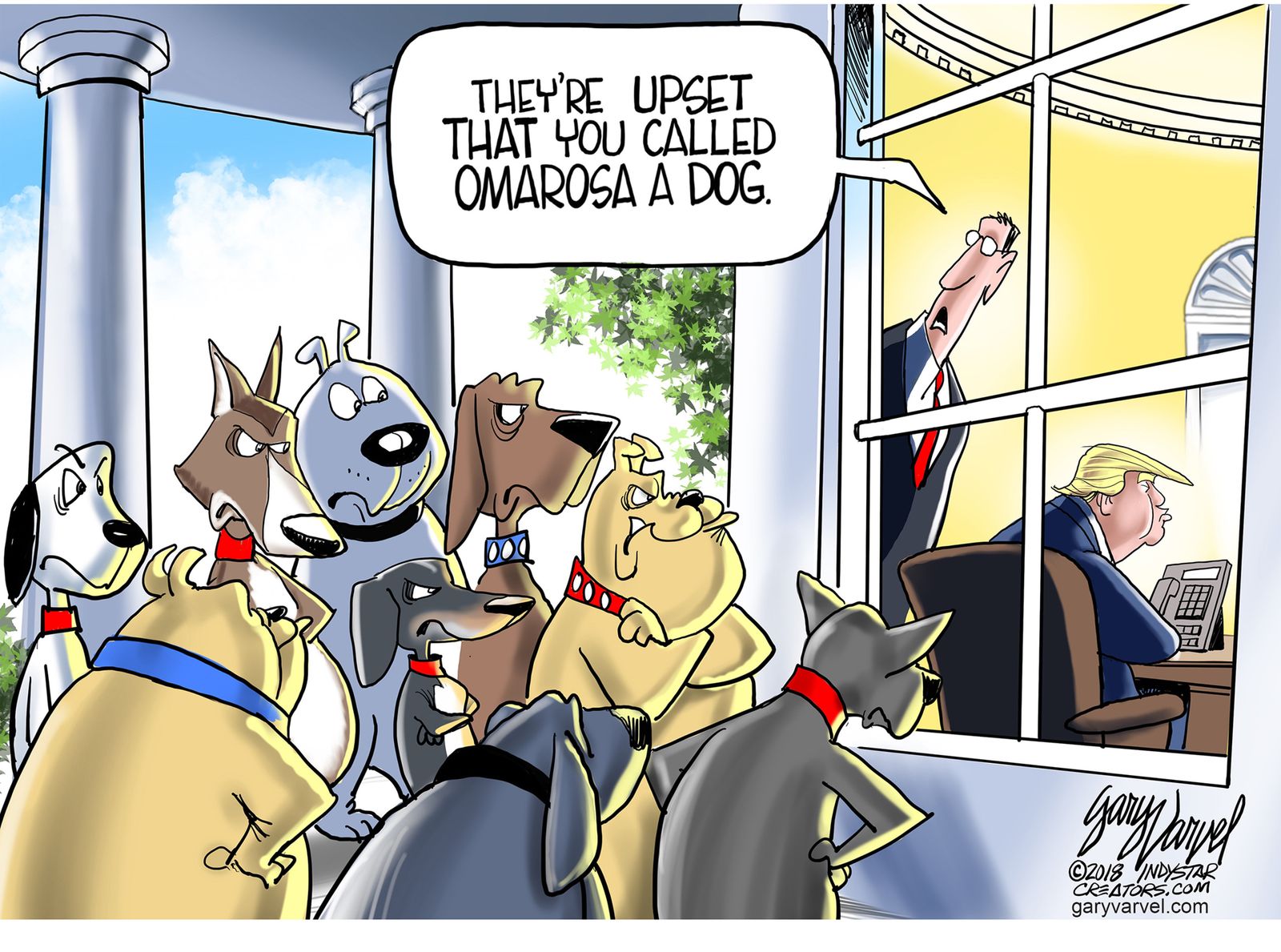Political cartoon U.S. Trump Omarosa dog white house administration ...