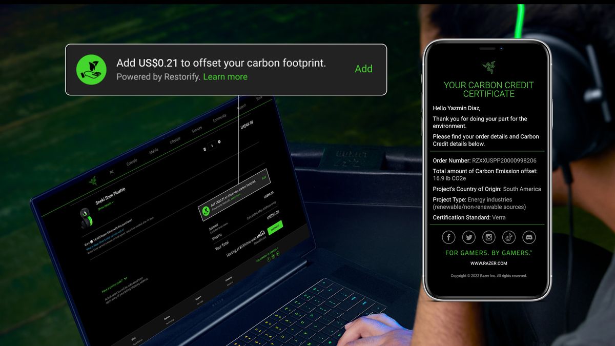 Razer Restorify lets you purchase carbon offsets when shopping online ...
