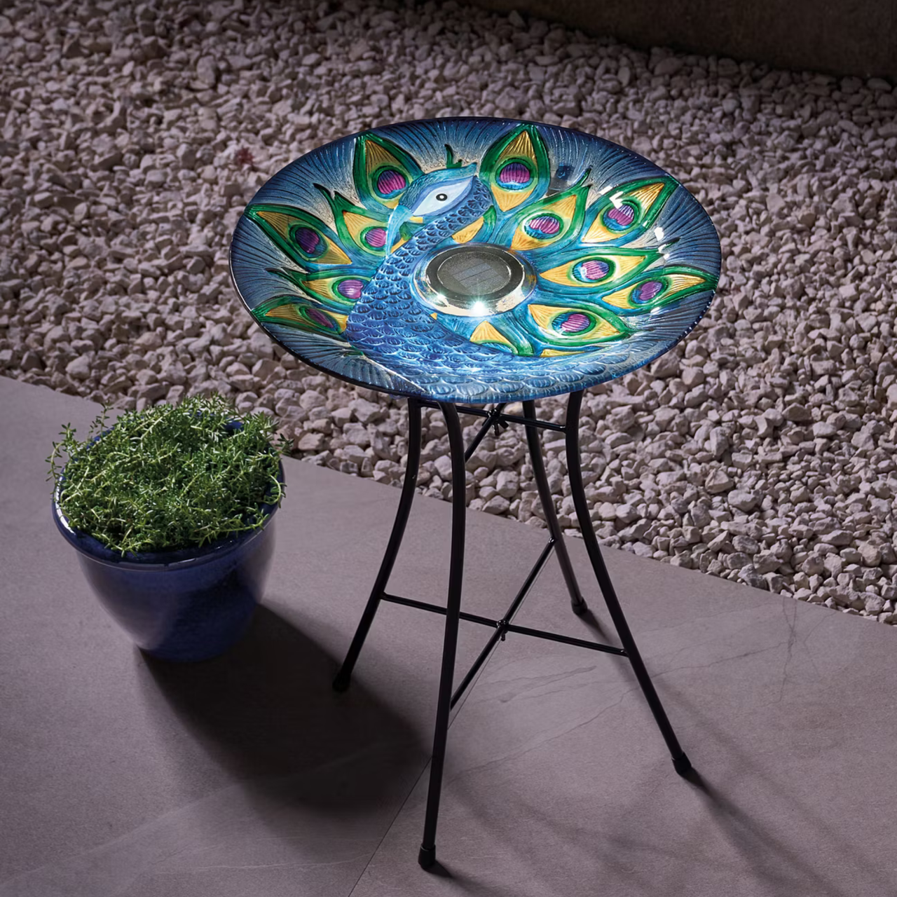 Aldi is selling a £18 solar bird bath to light up your garden | Ideal Home