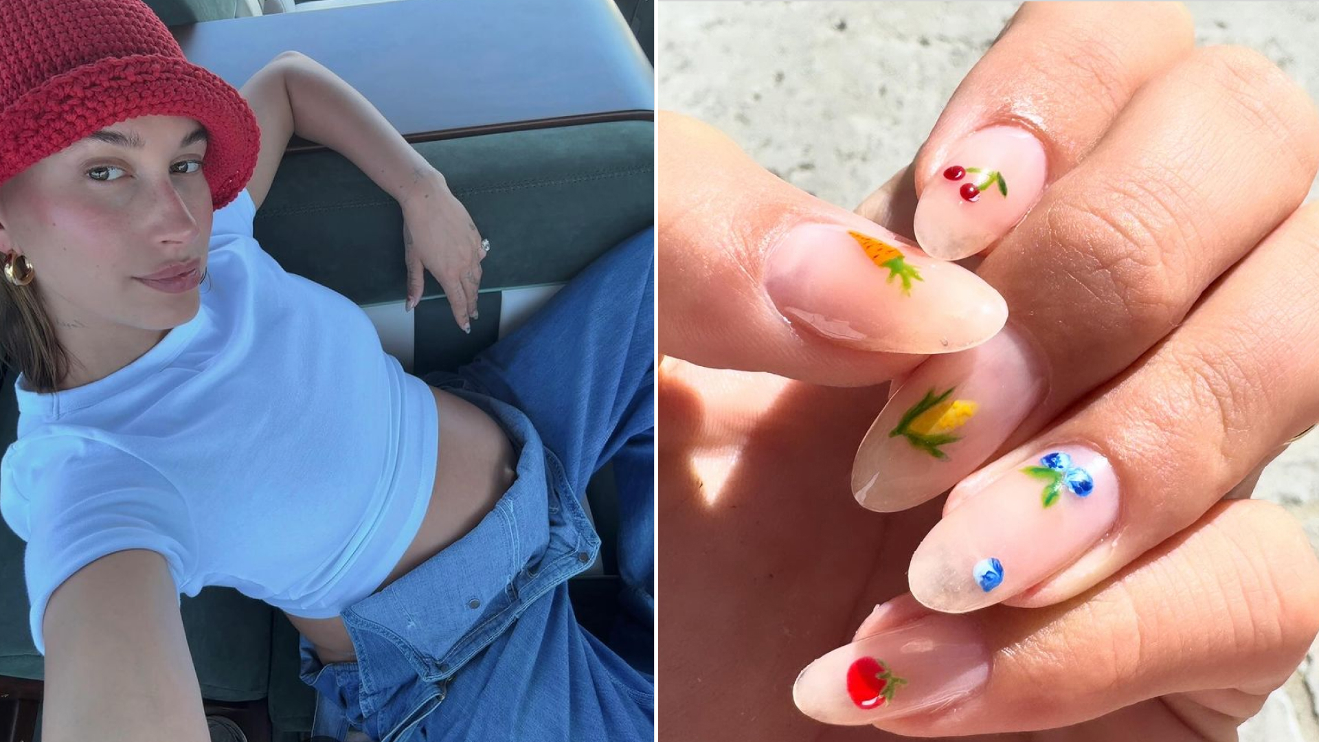 Hailey Bieber's Farmers Market Nails Could Start a Manicure Trend ...