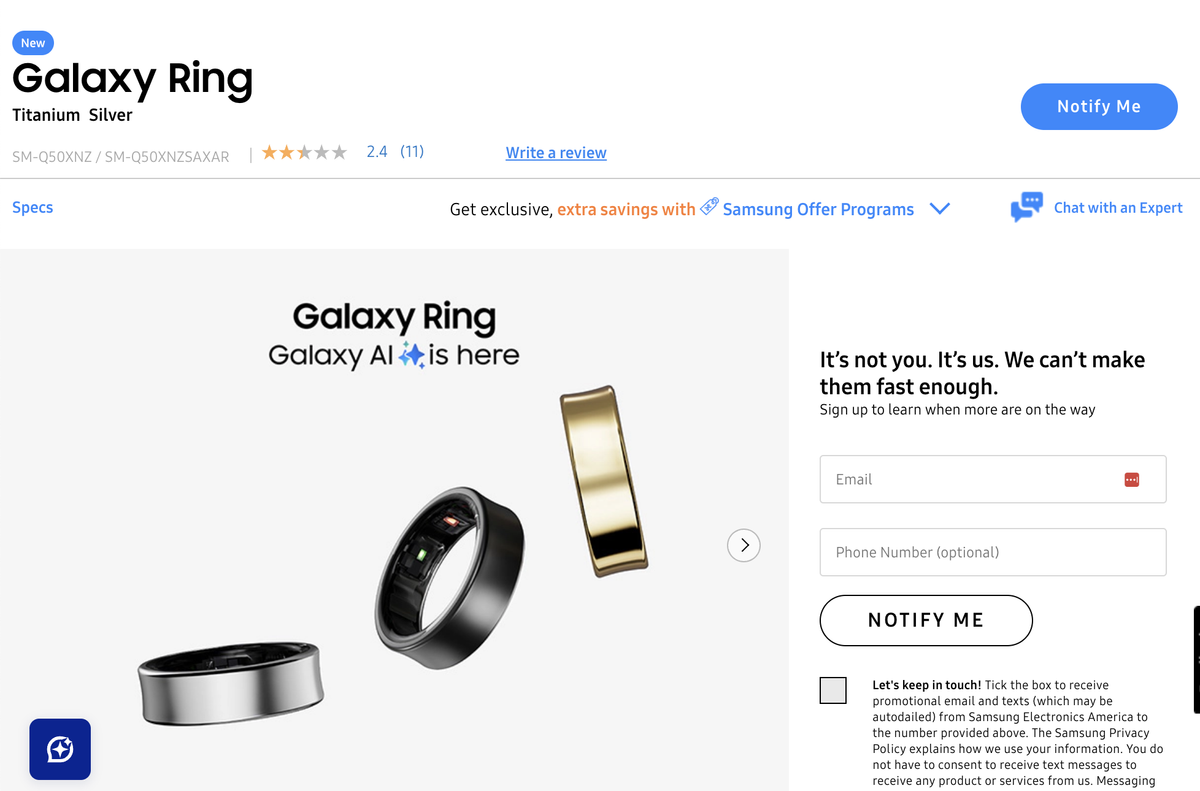 It's not you, Galaxy Ring just sold out from Samsung, but we've found ...