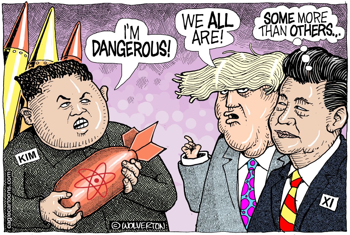Political Cartoon U.S. Nuclear Weapons North Korea Kim Jong Un Xi ...