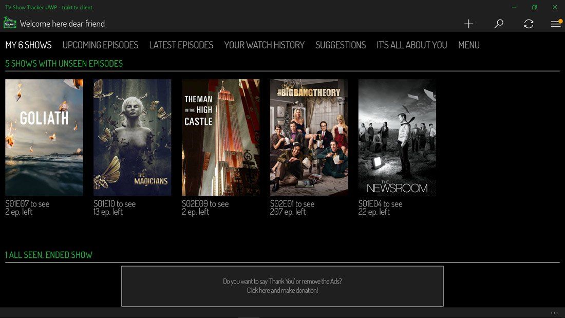 TV Show Tracker for Windows 10 helps manage your television time ...