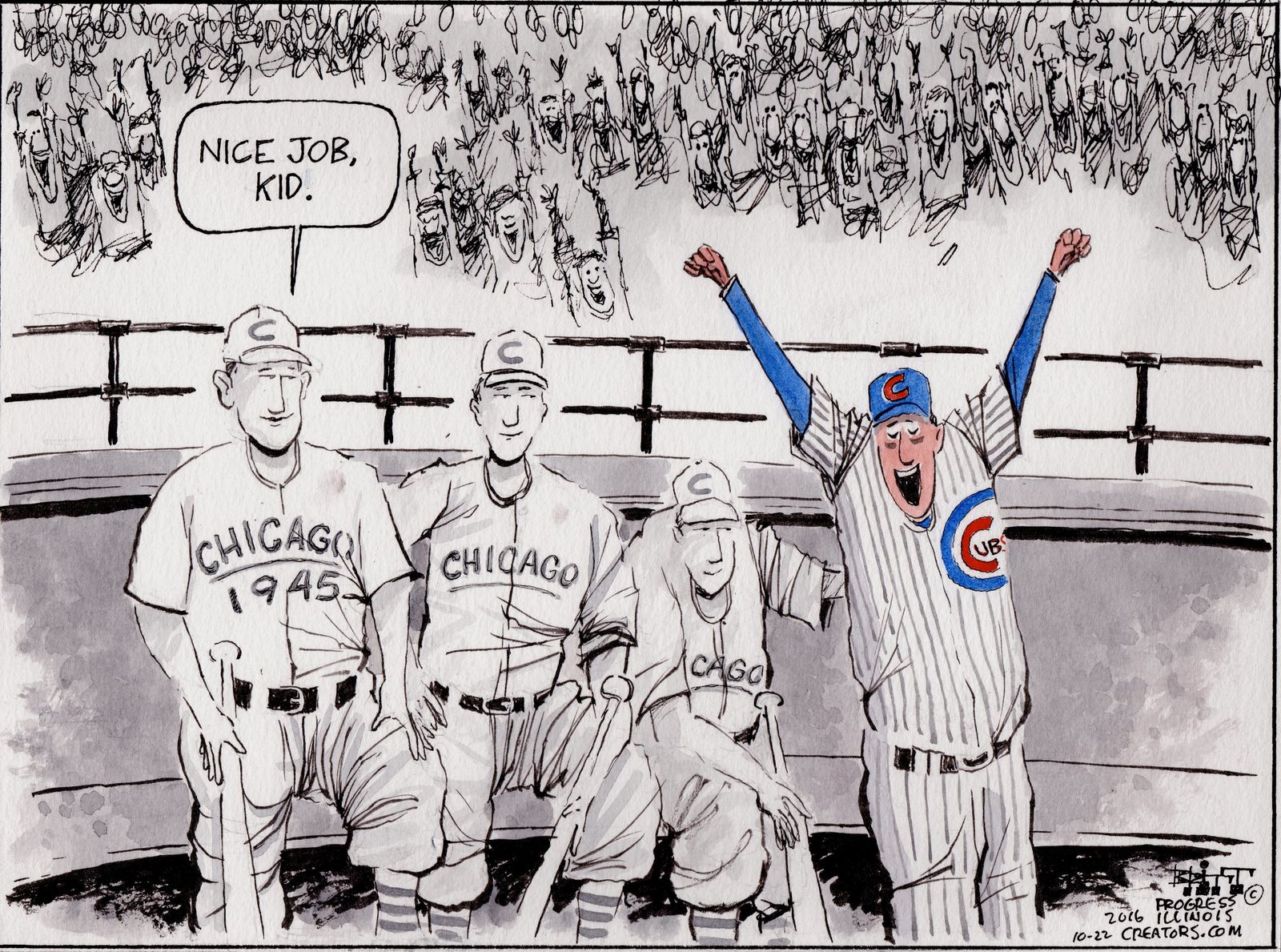 Editorial cartoon U.S. Cubs baseball | The Week