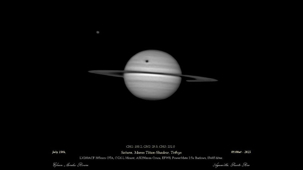Titan darkens Saturn in rare shadow transit on Aug. 19 | Space