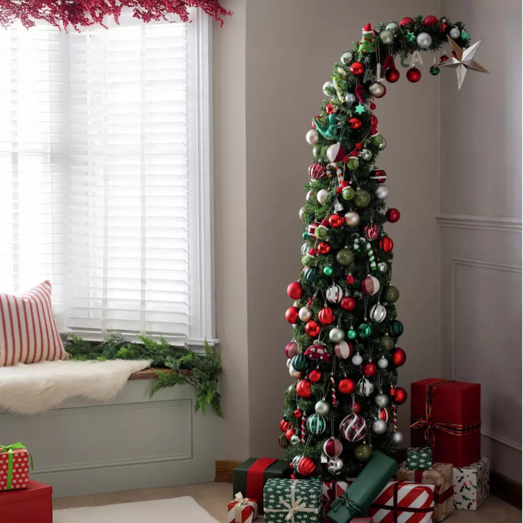 Argos’ Curved Top Slim Christmas Tree is perfect for small spaces ...