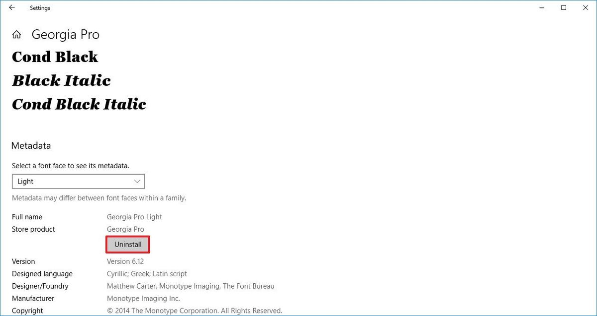 How to manage Fonts settings on the Windows 10 April 2018 Update ...