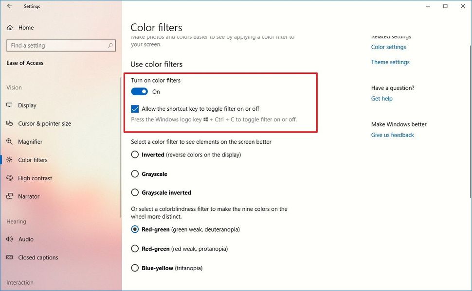 How to use color filters on Windows 10 April 2018 Update | Windows Central