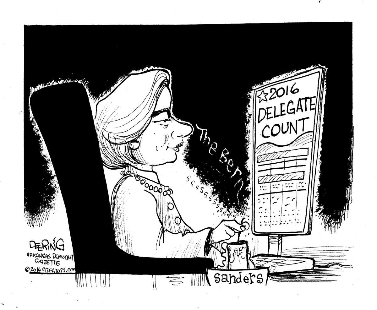 Political Cartoon US. Hillary Bernie 2016 | The Week