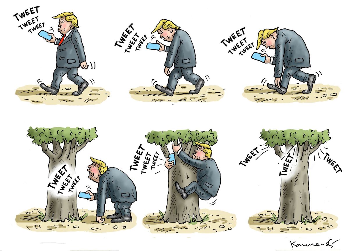 Political Cartoon U.S. Trump Twitter Tweeting | The Week