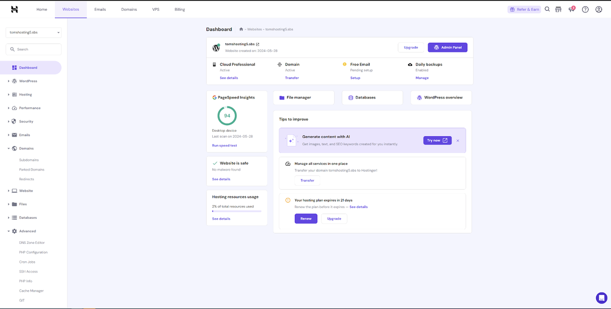 Hostinger Review: VPS, Cloud, and Shared Hosting | Tom's Hardware