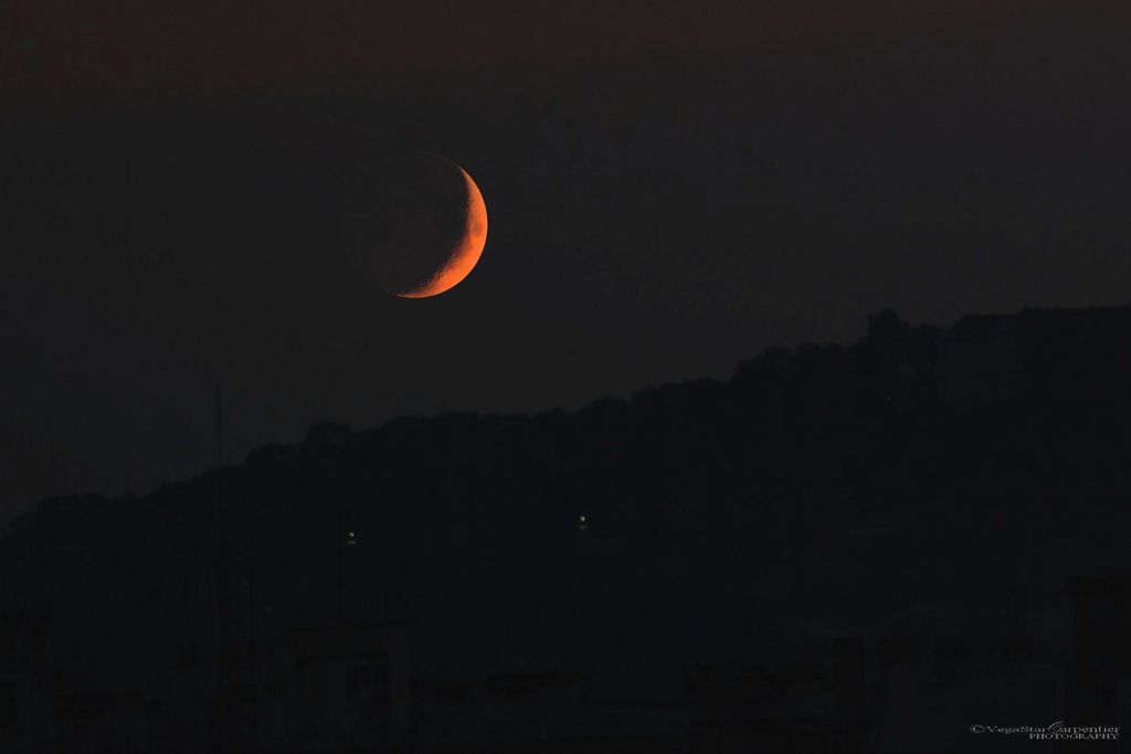 Skywatcher Captures Stunning Crescent Moon Over Hill in France | Space