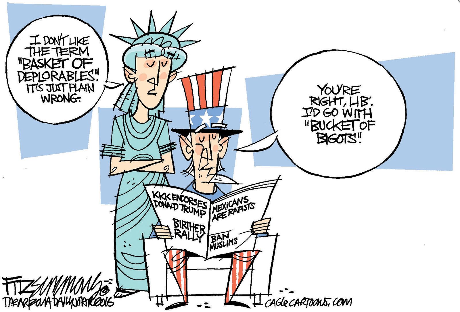 Political cartoon U.S. 2016 election Hillary Clinton deplorables | The Week