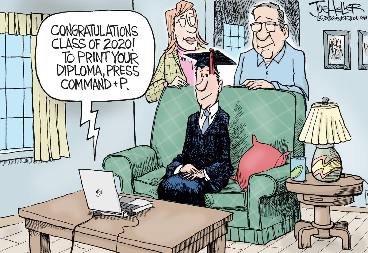 Editorial Cartoon U.S. college coronavirus distance learning | The Week