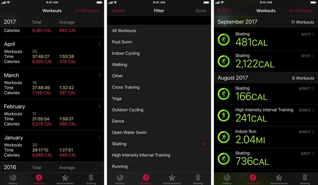 How to view your past Activity rings and workouts in Activity for ...