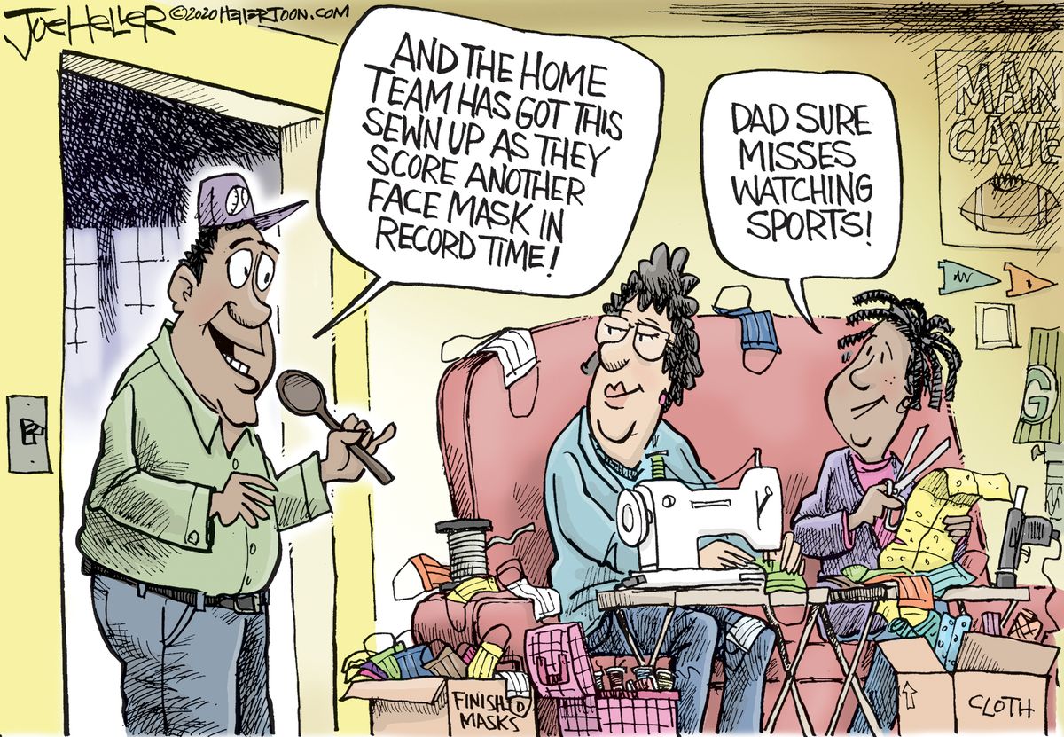 Editorial Cartoon U.S. Coronavirus COVID-19 Stay-At-Home face masks ...