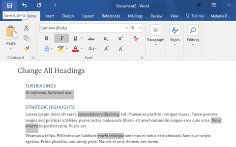 How to Select All Text with Similar Formatting in Microsoft Word ...