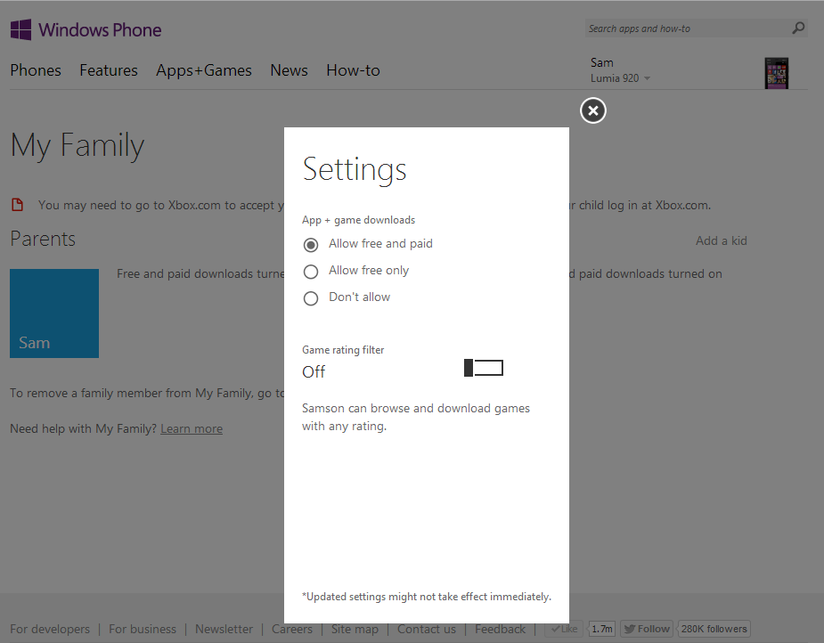 FYI: Microsoft's My Family for Windows Phone allows you to manage the ...