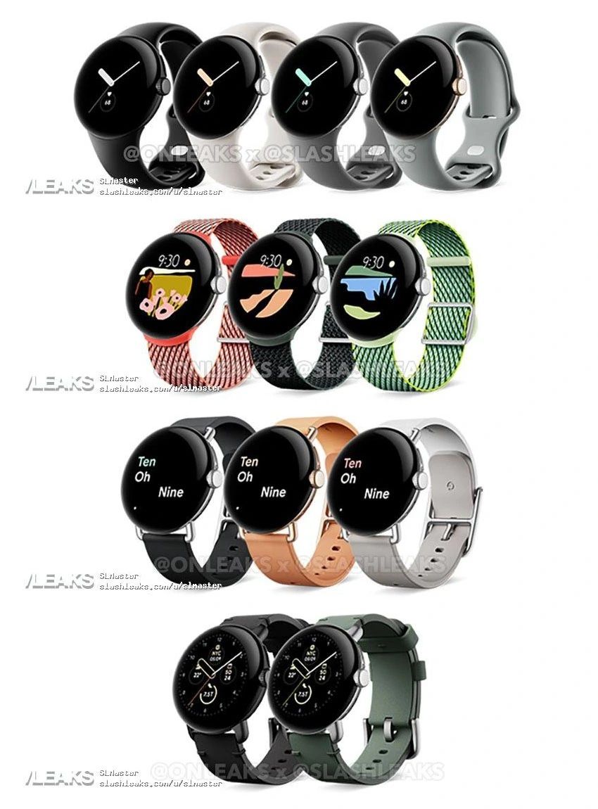Pixel Watch leak shows colorful bands, watch faces and Fitbit perk ...
