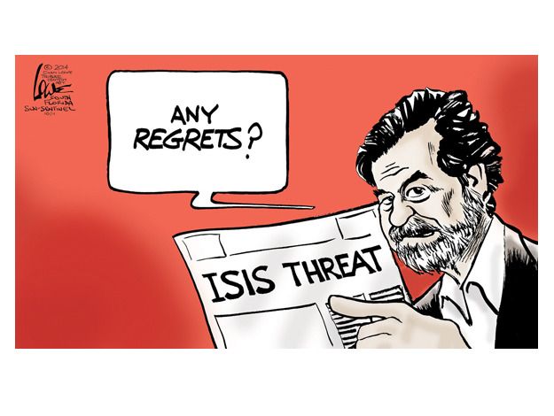 Political cartoon Saddam Hussein ISIS world | The Week