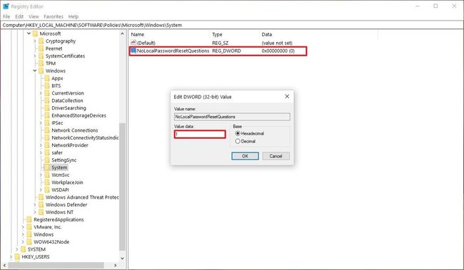 How To Disable Security Questions For Local Accounts On Windows 10 Windows Central