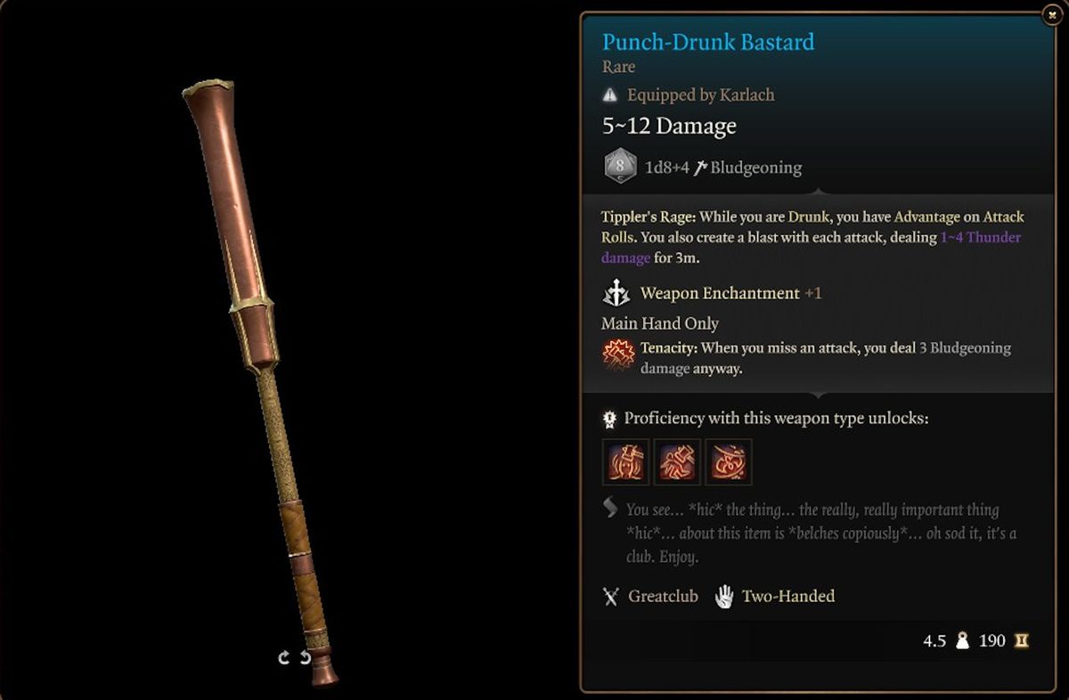 My new favorite Baldur’s Gate 3 item is a greatclub that’s even greater ...