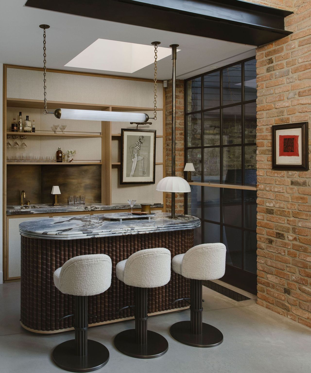 This bespoke, hotel-inspired home bar brings sophistication to a small ...