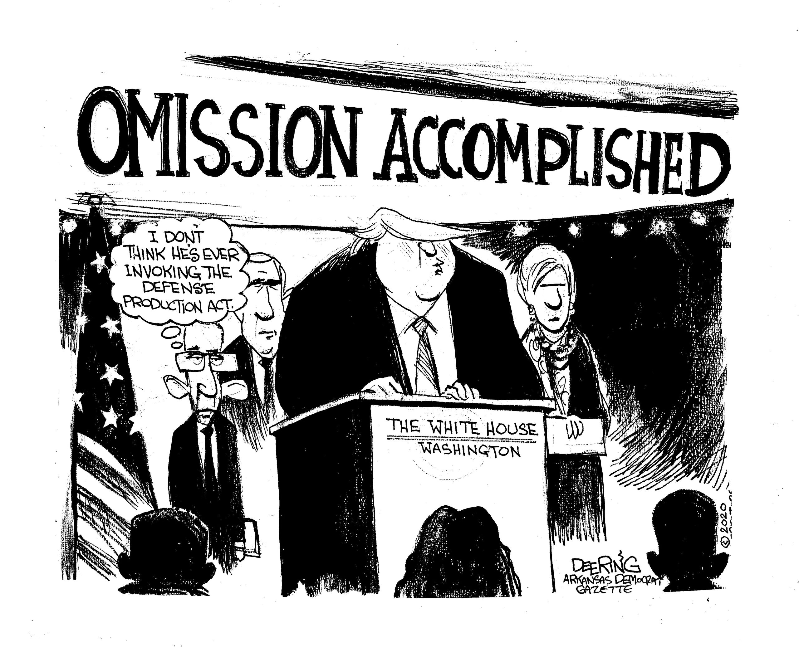 Political Cartoon U.S. Trump Dr. Fauci Coronavirus defense production ...