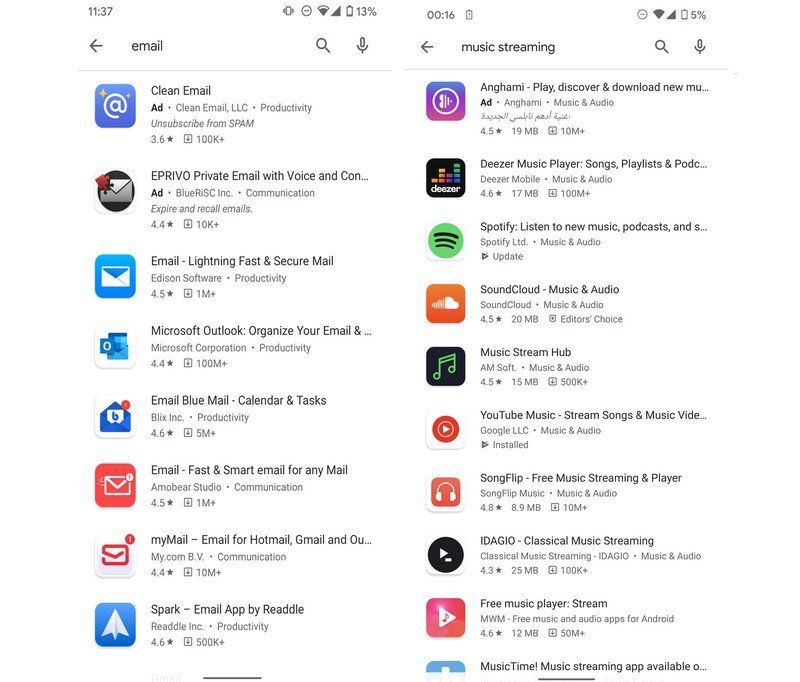 The Play Store starts showing app sizes and popularity in search ...
