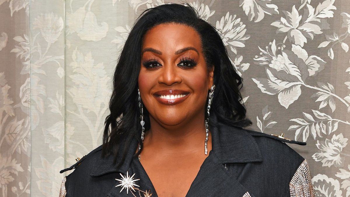 Alison Hammond’s khaki shirt dress and backless loafers | Woman & Home
