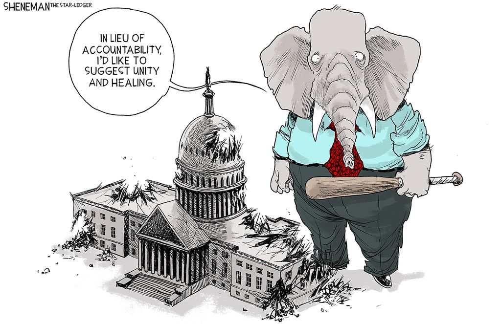Political Cartoon U.S. GOP Congress capitol riot Trump | The Week