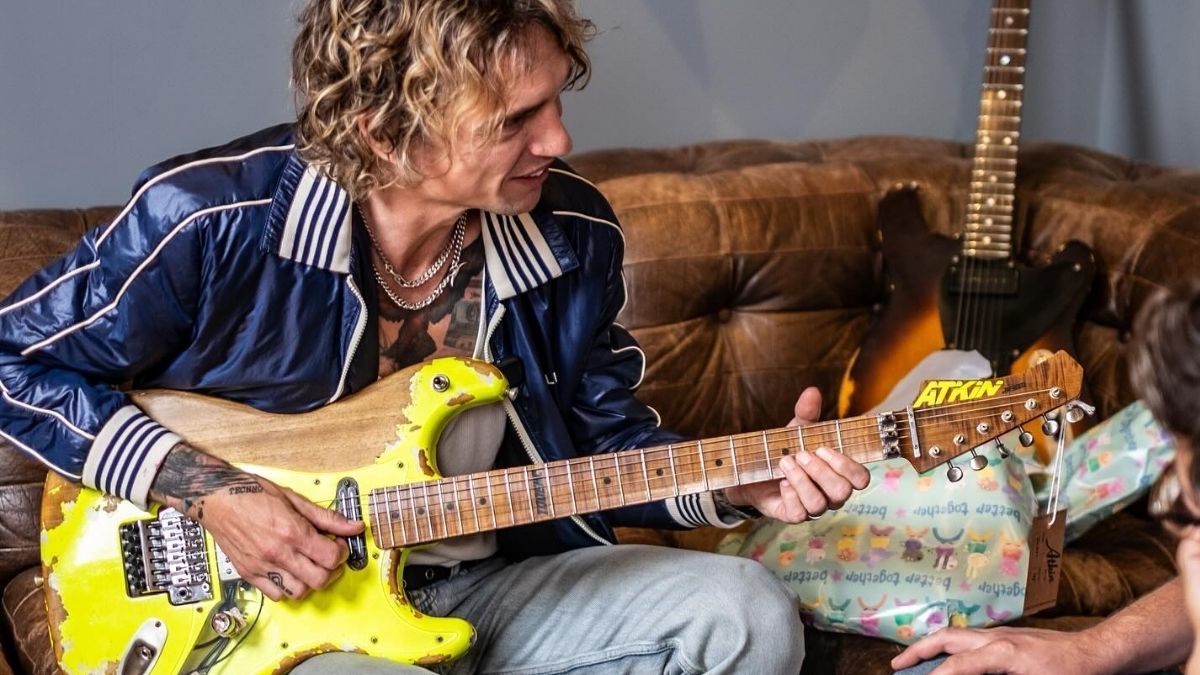 Justin Hawkins announces relic’d Atkin signature guitar | Guitar World
