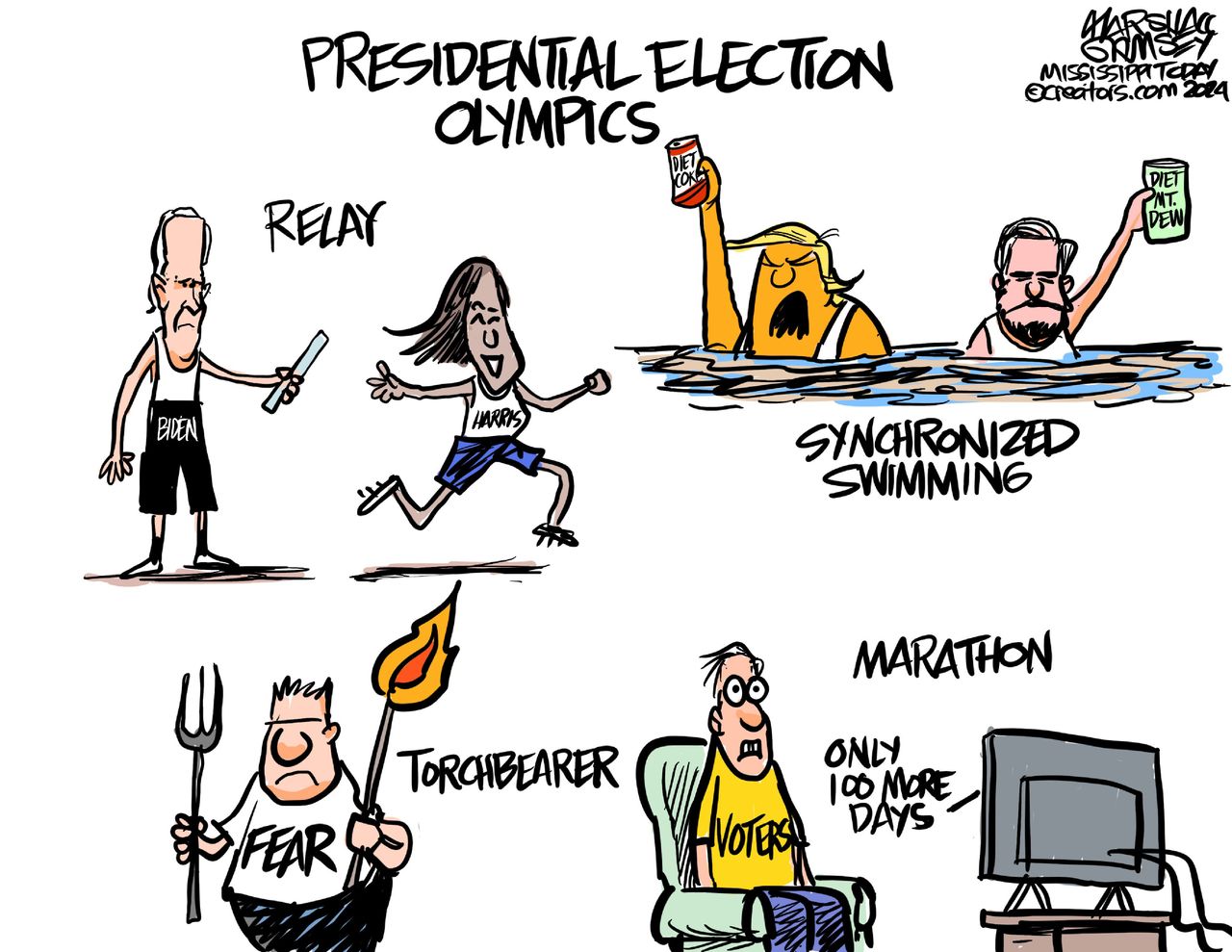 5 scorching hot cartoons about Kamala Harris taking up the torch | The Week