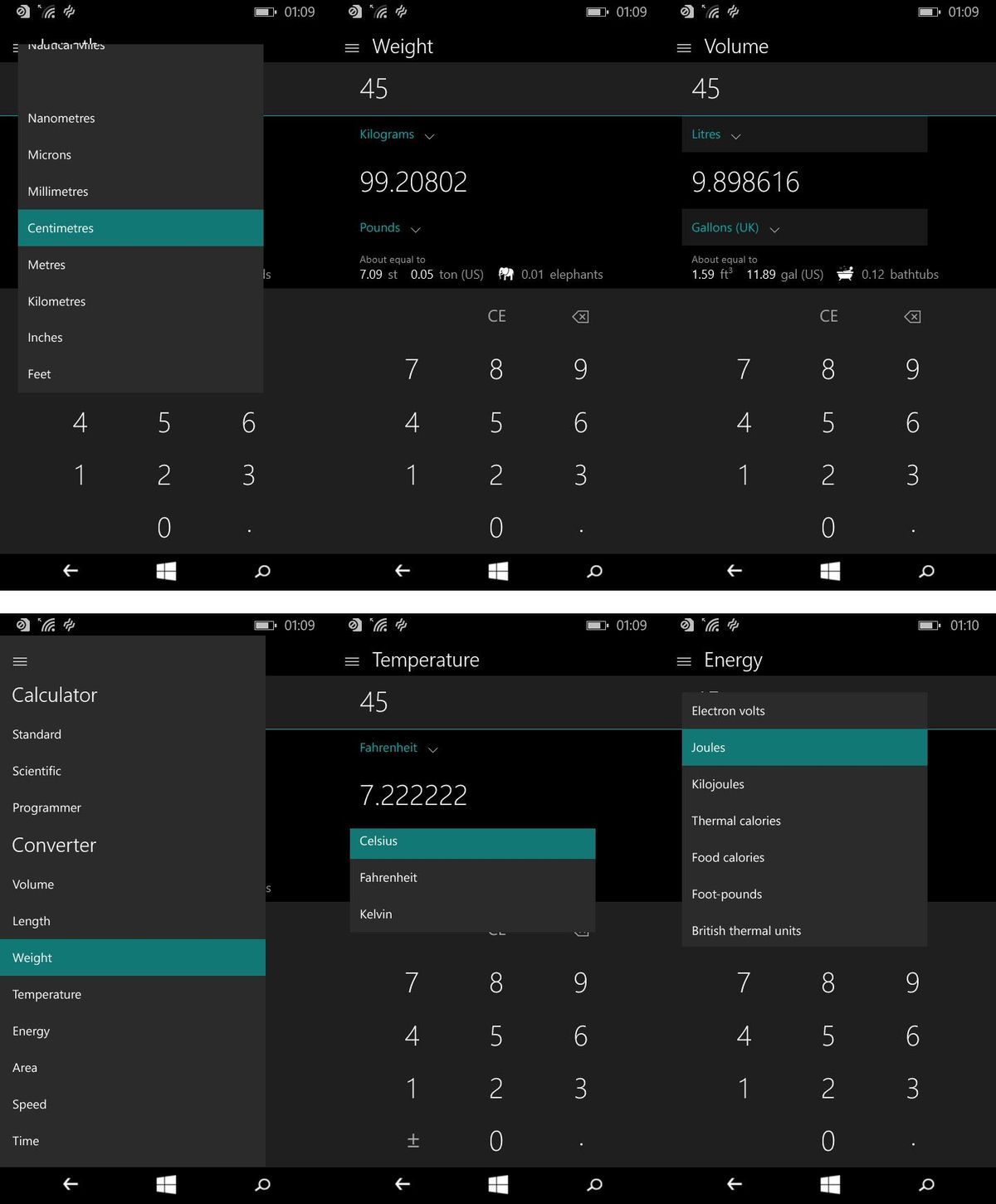 The impressive Calculator in Windows 10 for phones will convert all the ...