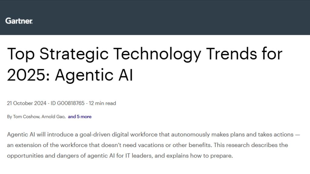 Gartner Top Strategic Technology Trends for 2025: Agentic AI | IT Pro