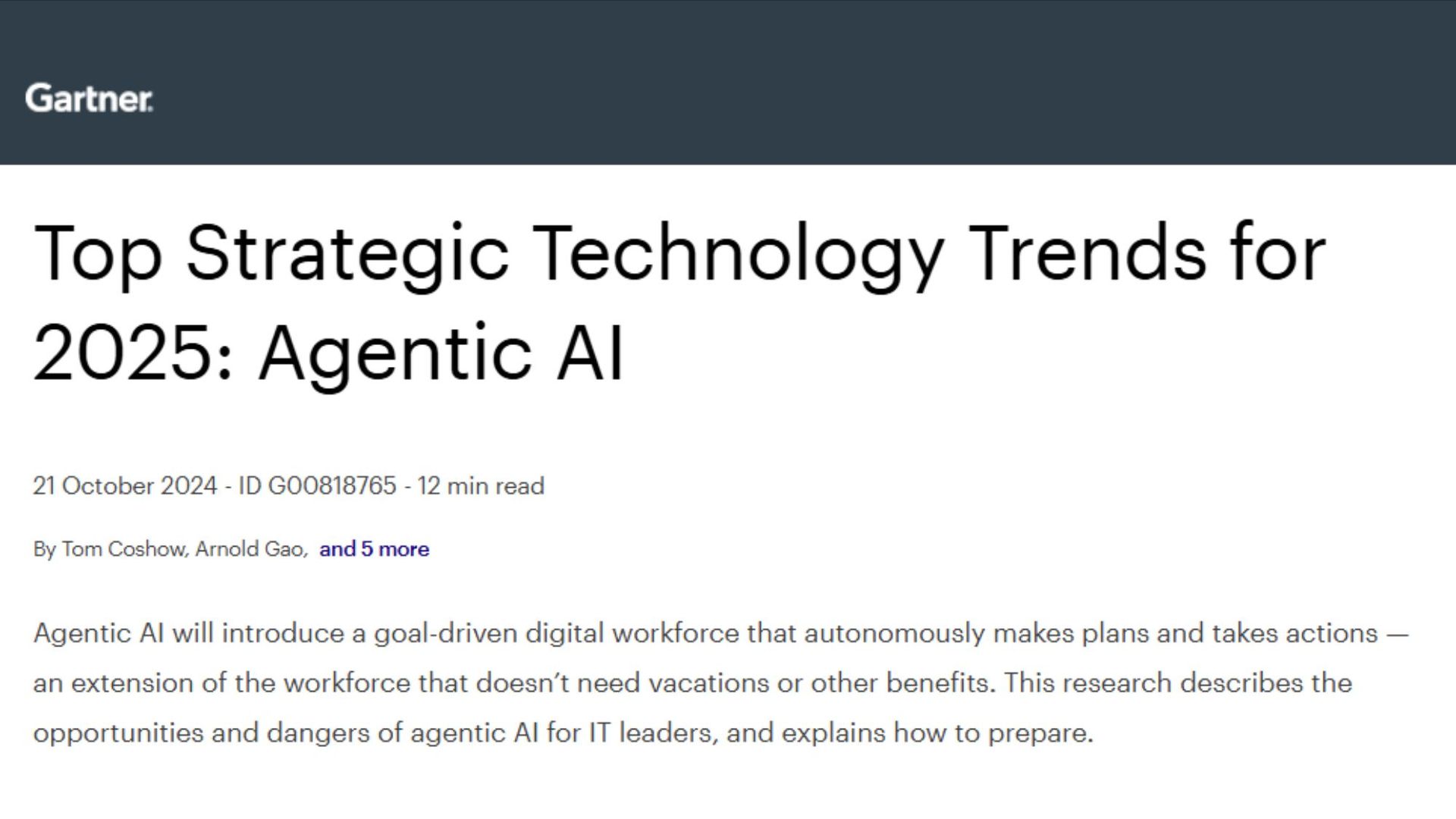 Gartner Top Strategic Technology Trends for 2025: Agentic AI | IT Pro