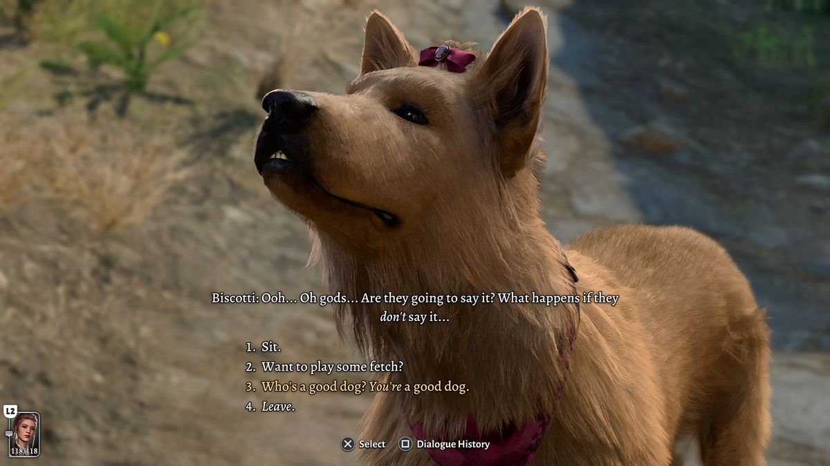 Interviewing animals in Baldur's Gate 3 is my new favorite RPG pastime ...