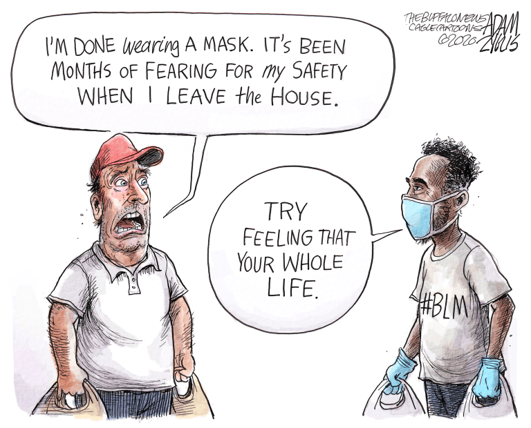 Editorial Cartoon U.S. coronavirus masks BLM racism | The Week