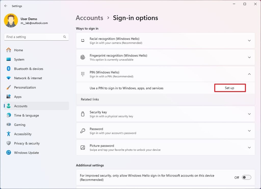 How to configure Windows Hello authentication on Windows 11 | Windows ...