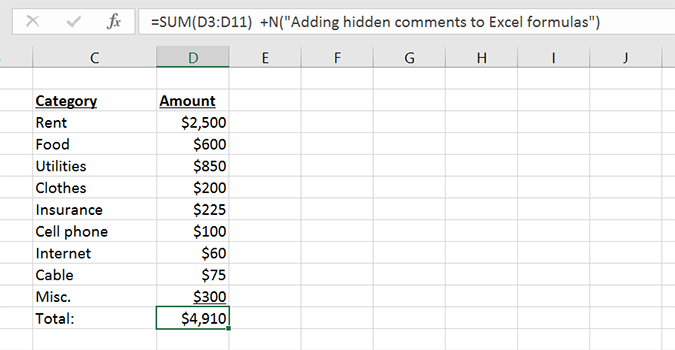 How to Add Comments to Your Formulas in Microsoft Excel | Laptop Mag