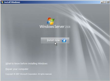 Installation Of The System - Windows Server 2008 Core Installation ...