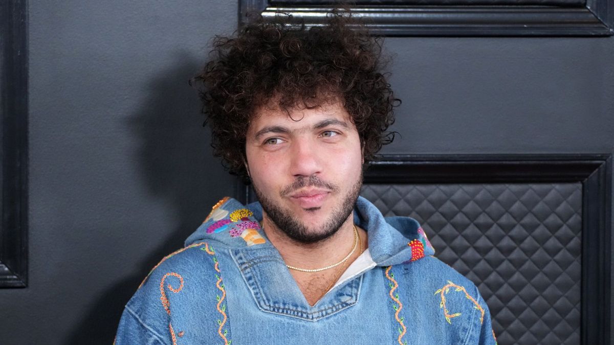 Benny Blanco's patterned sofa is a bold focal point | Homes and Gardens