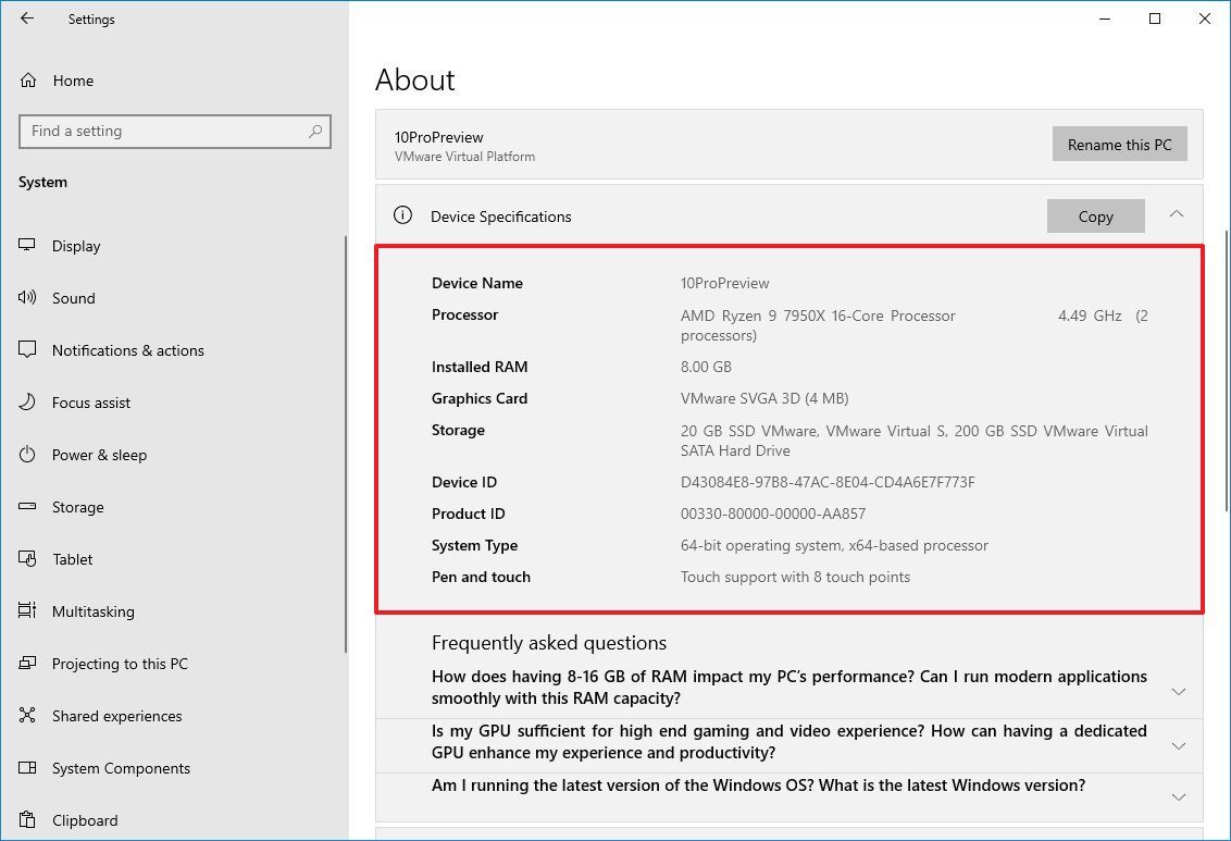 Check your PC's full specifications in Windows 10 | Windows Central