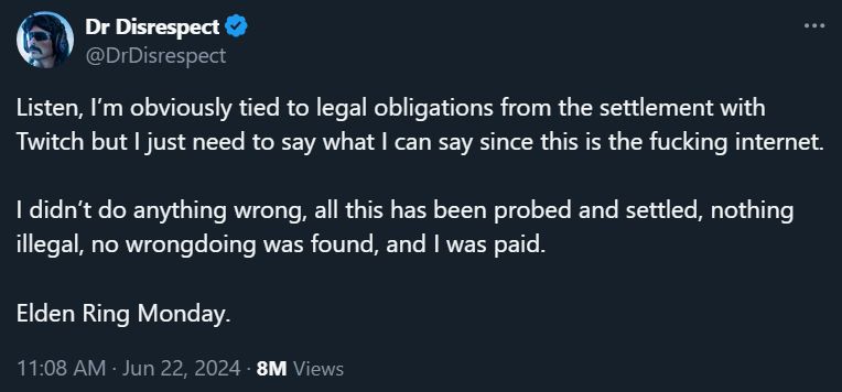 Dr Disrespect dismisses ex-Twitch employee's allegation that he was ...